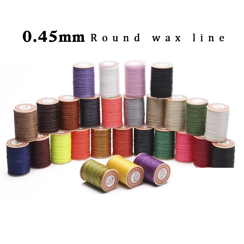 0.45mm Extra Strong Braided Round Waxed Leather Sewing Thread, 87 Yards ...