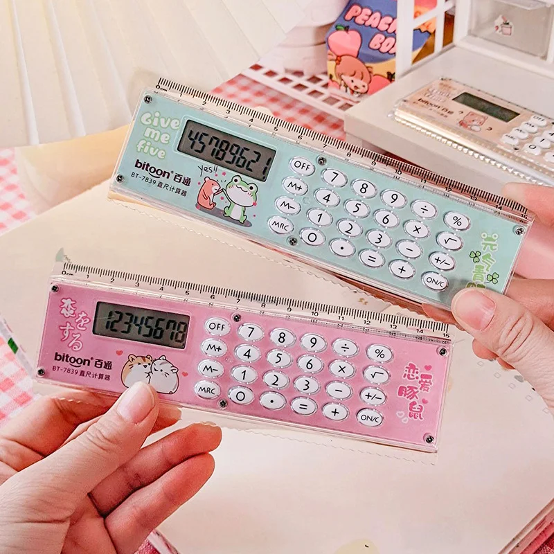 Cute Cartoon Ruler Calculator Multifunctional Folding Ruler with ...