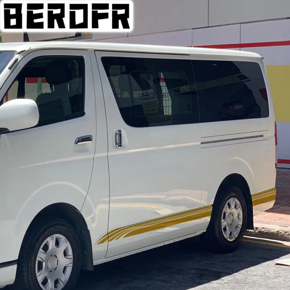 2pcs-Car-Stickers-Door-Side-Skirt-Decals-For-Toyota-Hiace-Bus-Sport ...