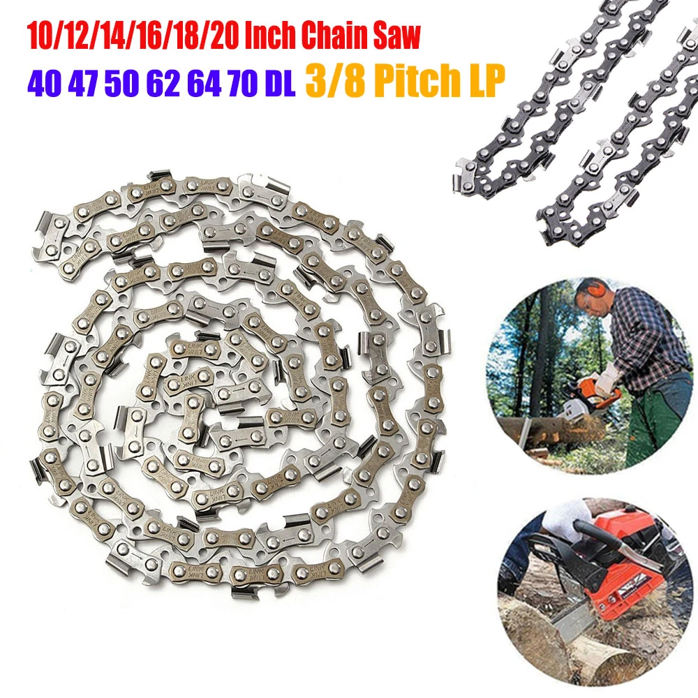 1PCS 10/12/14/18 Inch Chainsaw Chain Guide Bar Saw 3/8 Pitch 40/47/50/62/64/76 Drive Links For ...