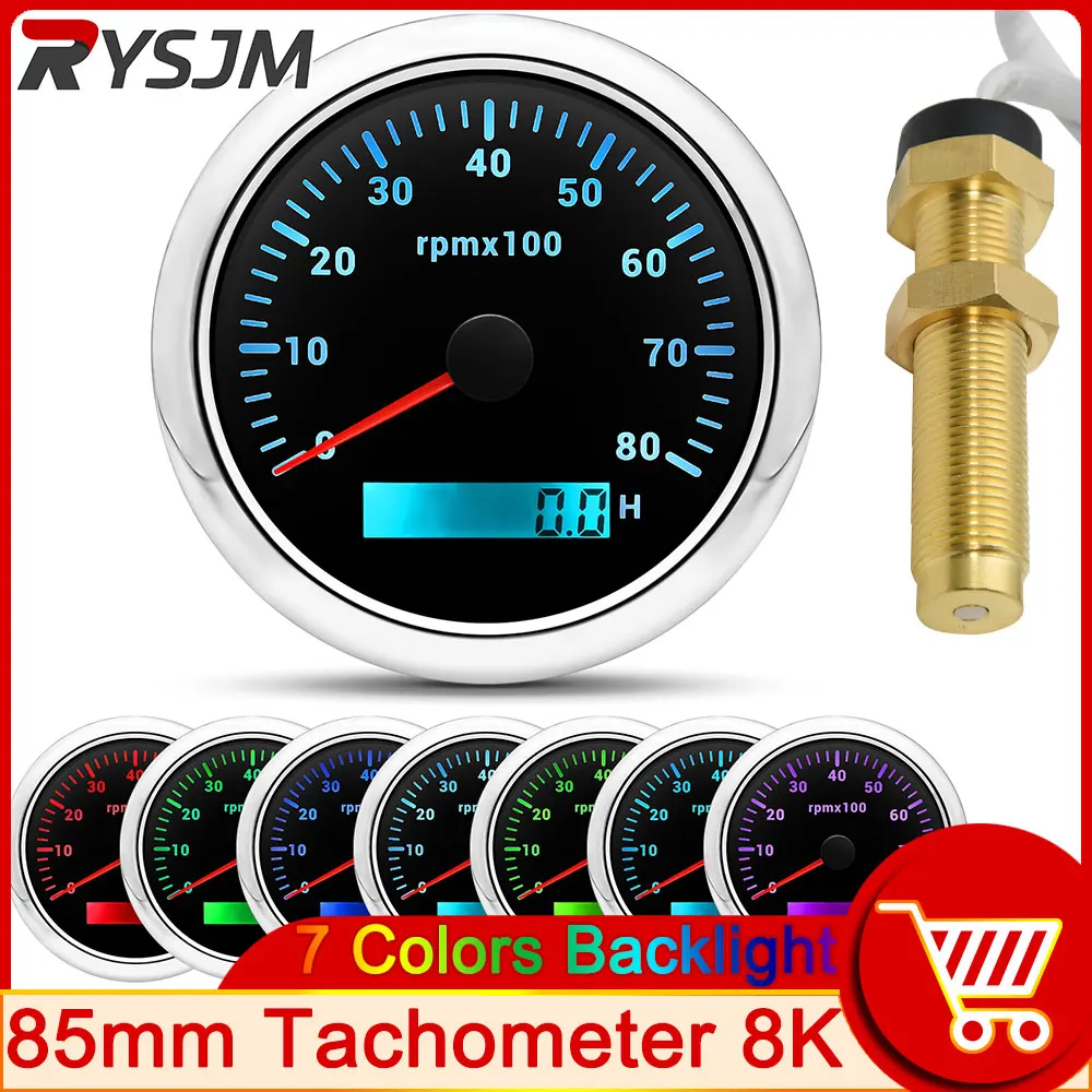 HD-8K-Tachometer-Outboard-Motor-Boat-Tachometer-Marine-Tacho-Meter ...
