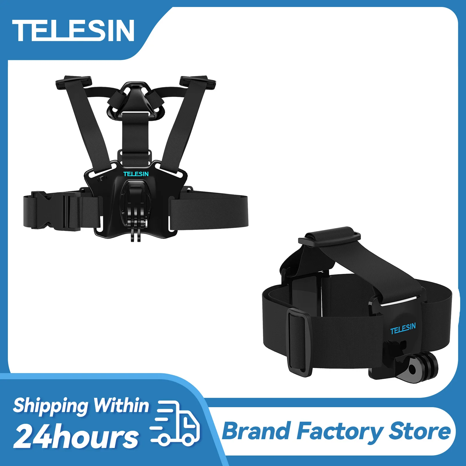 Telesin Chest Belt Head Strap Mount Action Camera Mount For Gopro Hero ...