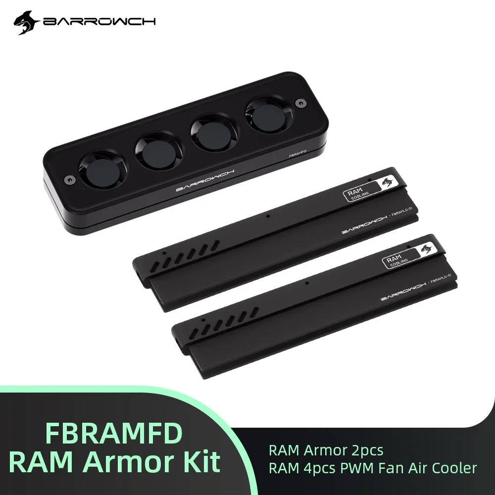 Barrow RAM Armor PWM Air Cooler Kit FBRAMFD RAM Heatsink 2pcs 4 Fans ...