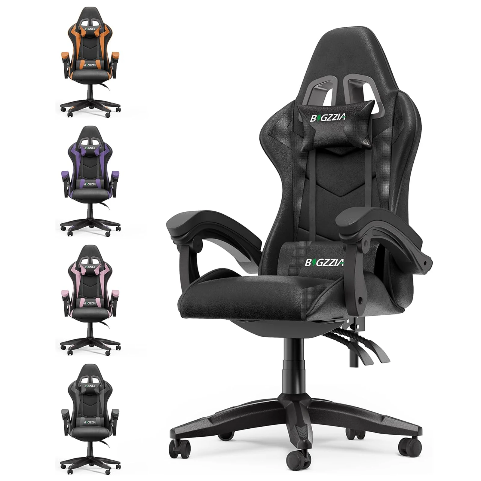 Bigzzia-Cadeira-Ergon-mica-Gaming-com-Almofada-Lombar-Encosto-de-Cabe-a ...