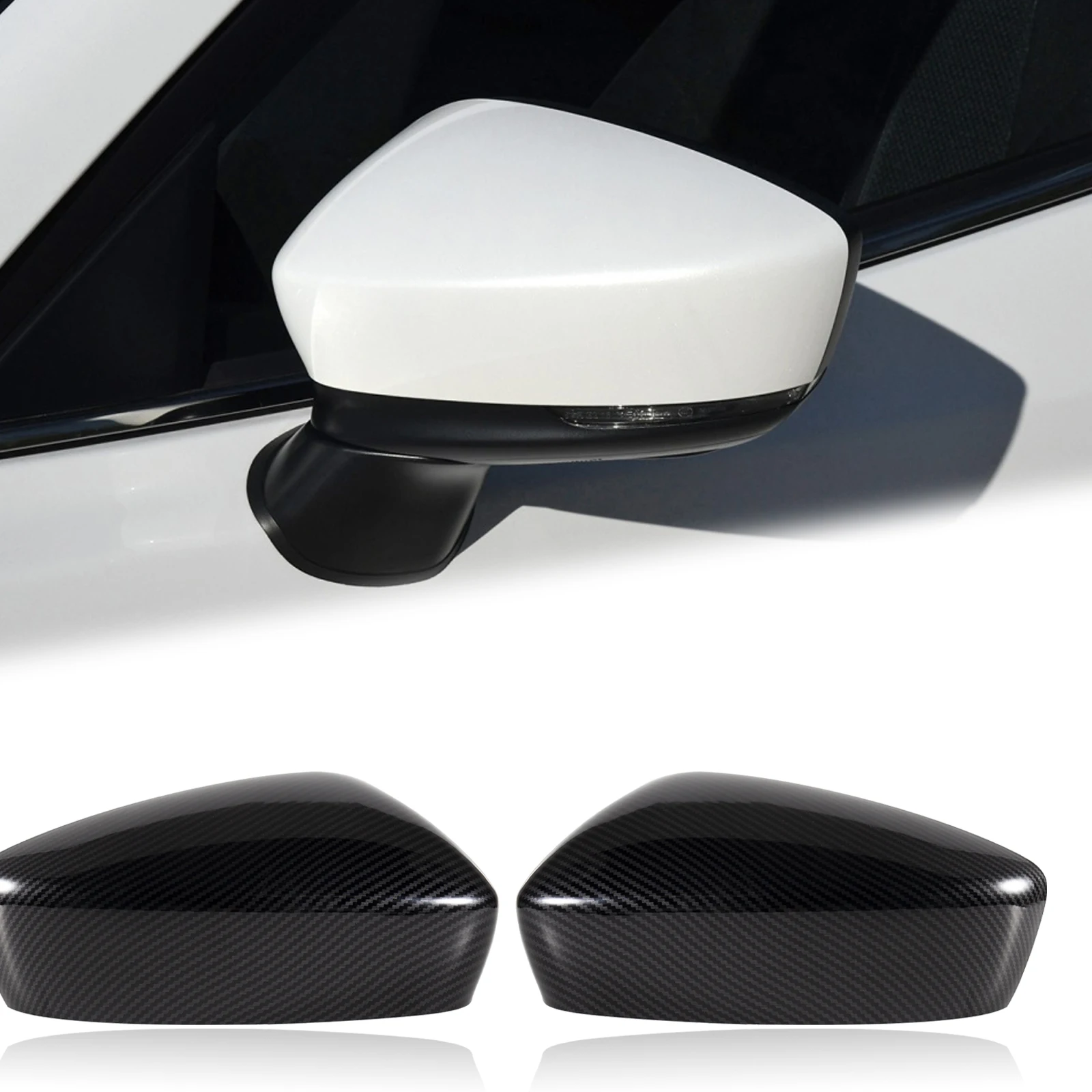 Carbon Fiber Pattern Door Rearview Mirror Cover Cap Housing Fit for ...