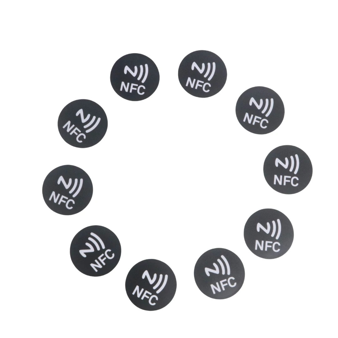 10PCS-13-56MHZ-Genuine-NFC-Ntag216-Anti-metal-Sticker-Round-Dia20-25mm ...