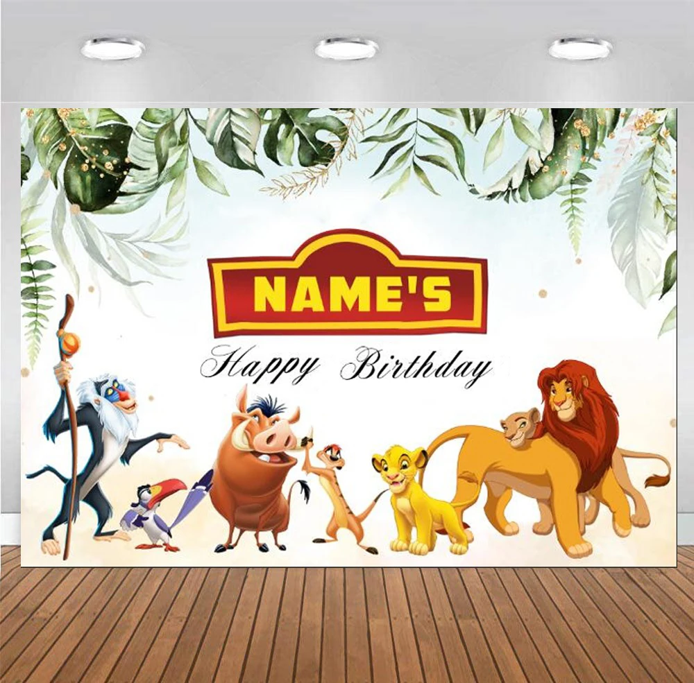 Customized Simba Lion King Backdrop Newborn Baby Shower 1st Happy ...