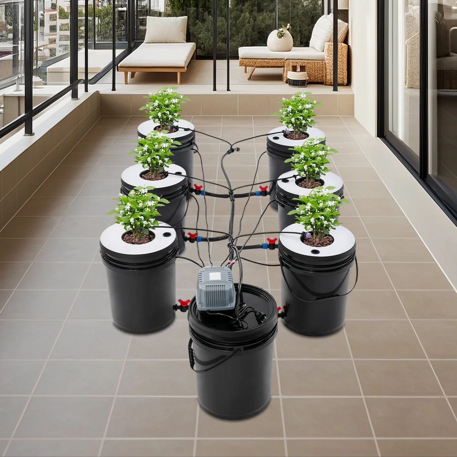 Dutch Bucket System Diagram: How This 7-Bucket Hydroponic Kit Actually ...