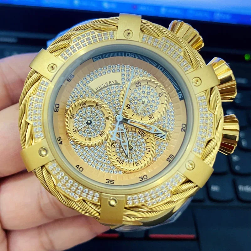 INVICTO-Watch-Men-Diamond-Series-Gold-Luxury-Wristwatch-Invincible ...