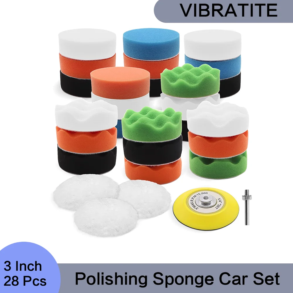 3 Inch Polishing Sponge Car Set 28 Pcs with Polishing Attachment ...