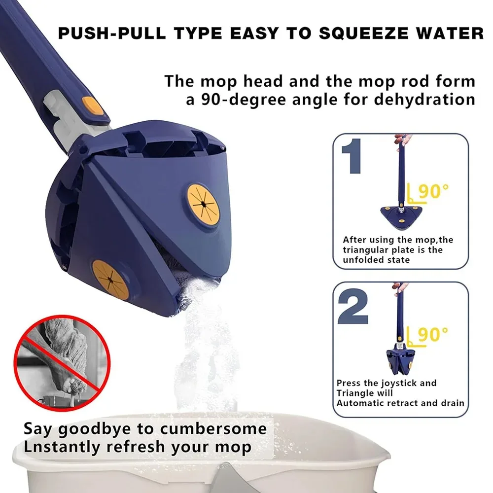 New-Extended-Triangle-Mop-360-Degree-Rotation-Squeeze-Floor-Hand-Wash ...