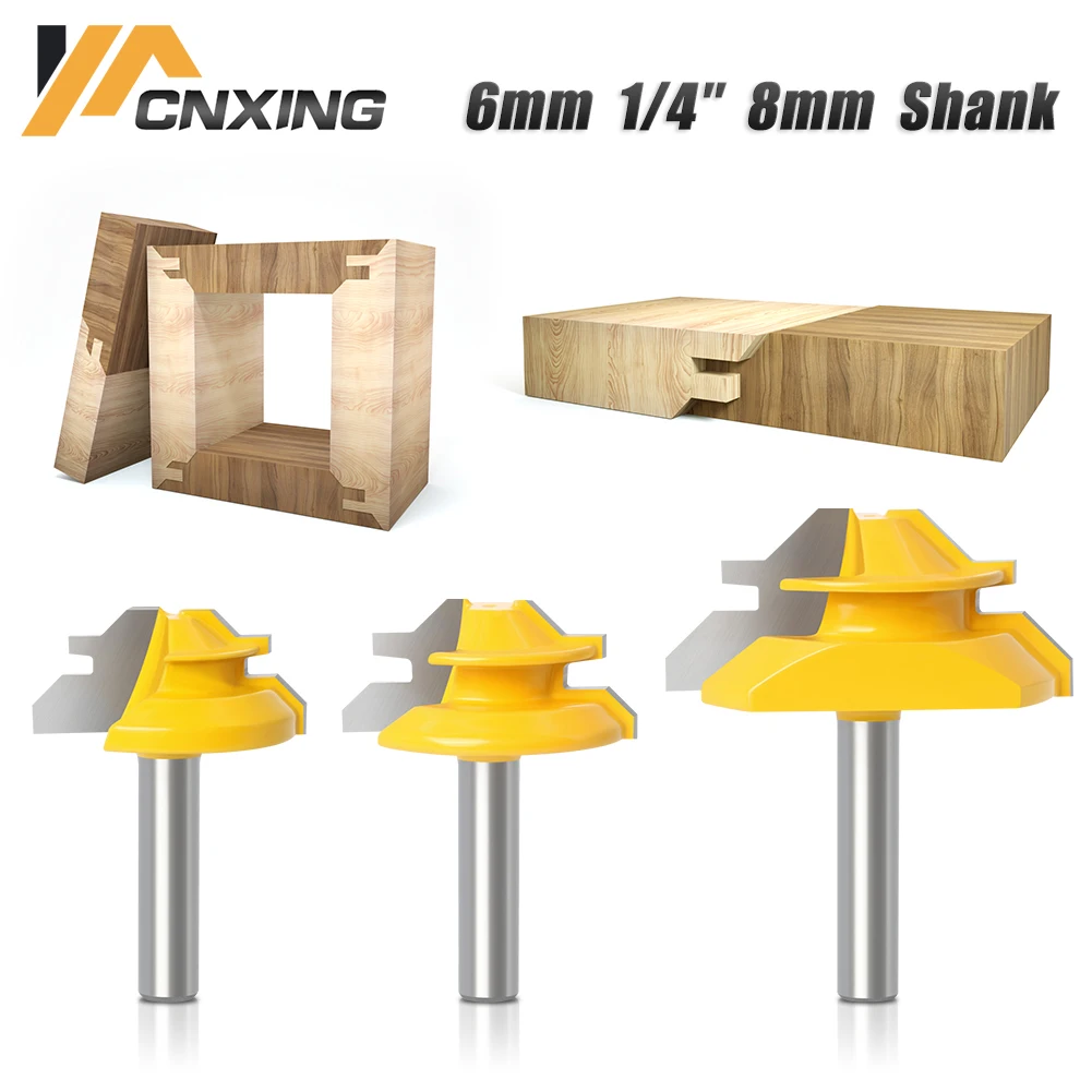 8mm-Shank-45-Degree-Lock-Miter-Router-Bit-Milling-Cutter-Tenon ...