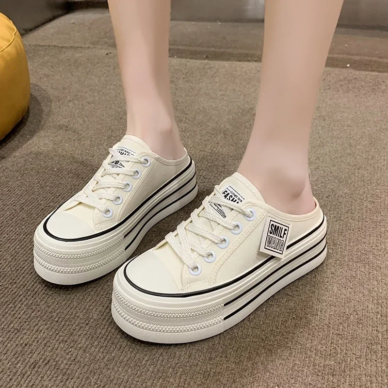2024-Summer-New-Thick-Sole-Elevated-Slippers-Fashion-Versatile-Half ...
