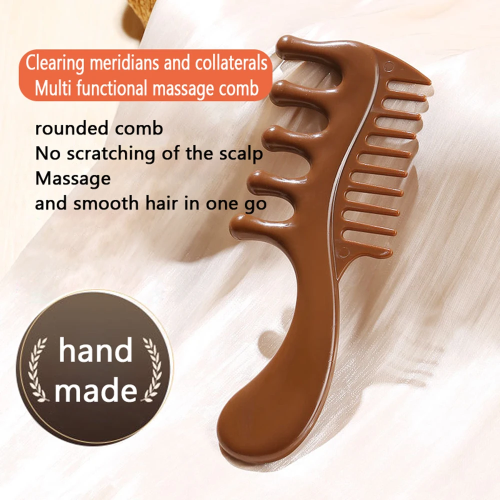 3PCS Wooden Massage Comb Head Meridian Scalp Combs Hair Face Shoulder ...