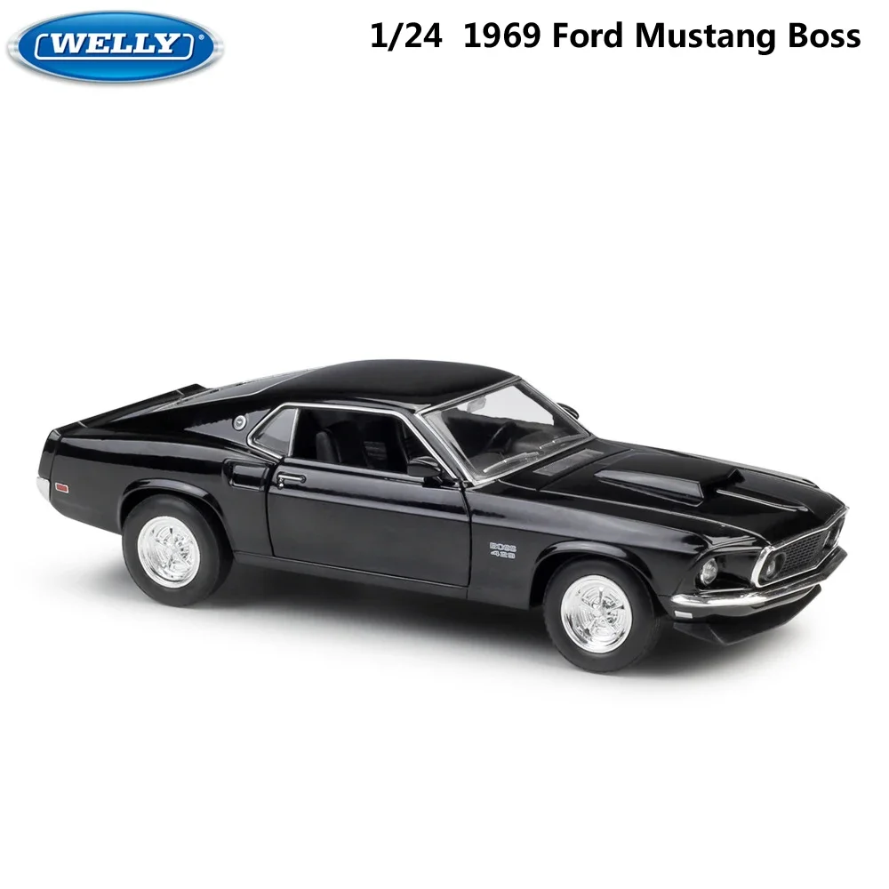 WELLY 1:24 Scale Diecast Car High Simulation 1967 Ford Mustang Boss429 ...