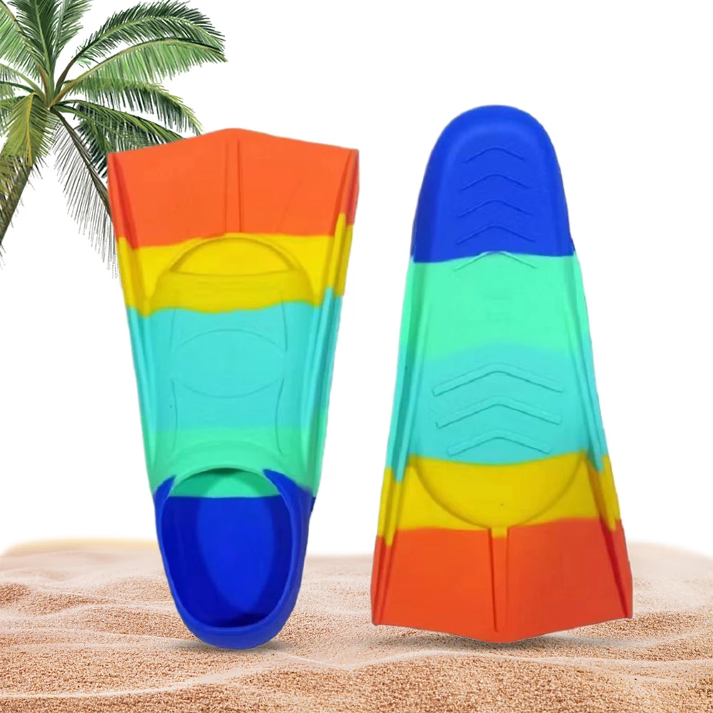 Short-Swimming-Fins-Silicone-Snorkeling-Diving-Fins-Adjustable-Diving ...