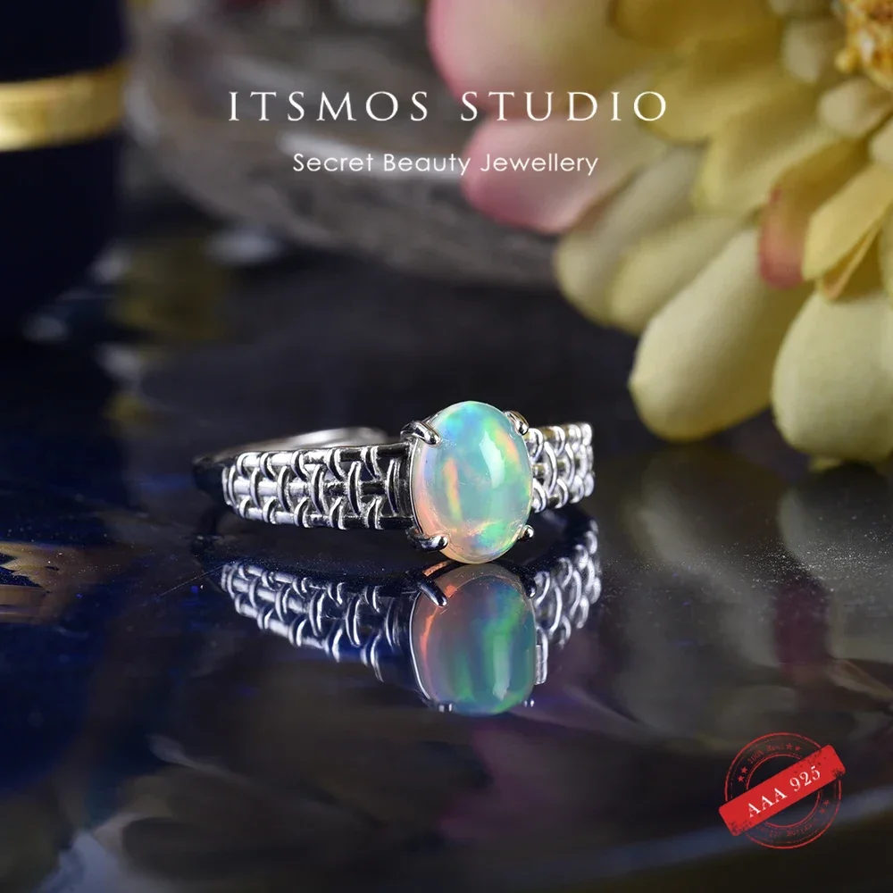 ITSMOS-925-Sterling-Silver-Celtic-Knot-Oval-Fire-Opal-Rings-Filigree ...