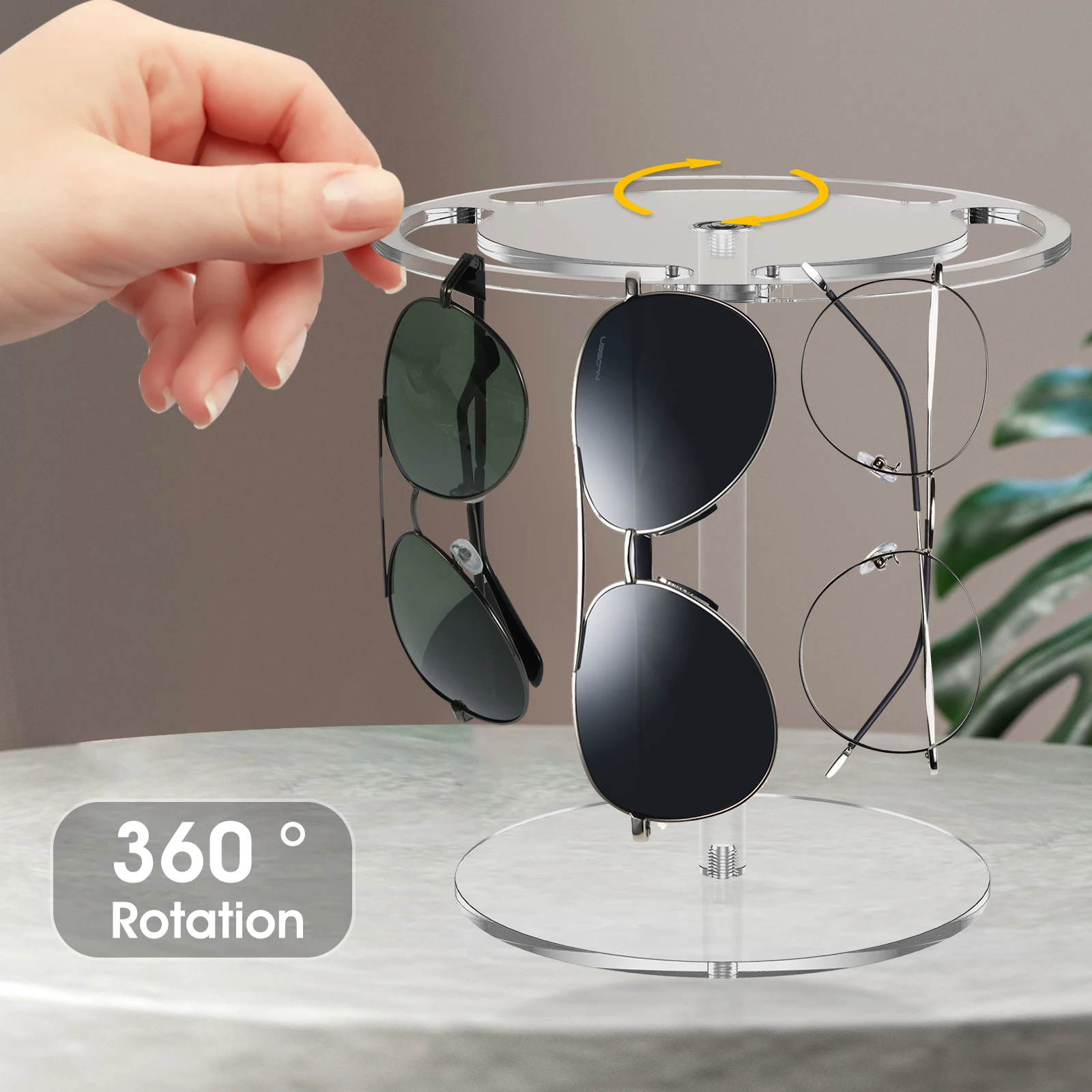 Acrylic-Sunglasses-Holder-Stand-with-360-Degree-Rotating-Eyeglasses ...