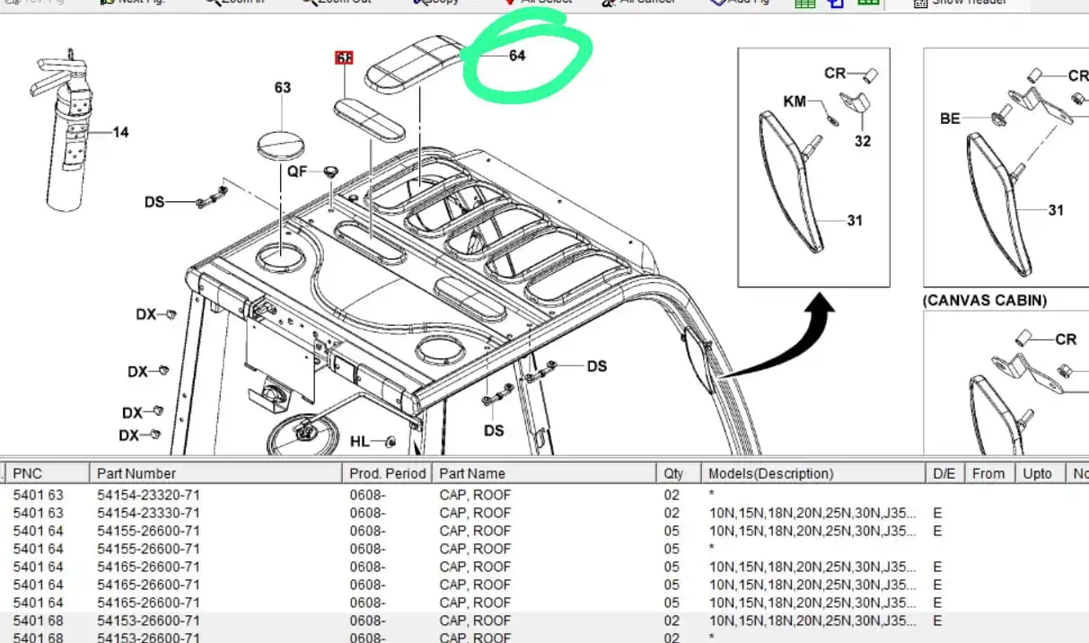 Forklift-Parts-for-toyota-8FD15-30-8FG15-30-Waterproof-Rain-Shed-Roof ...