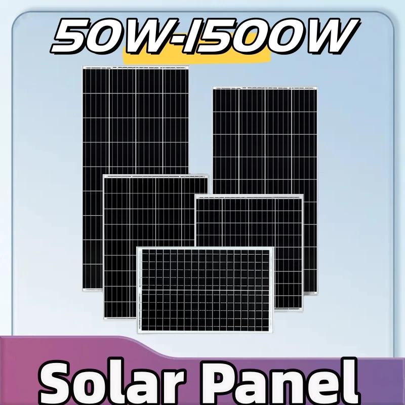50W-1500W-Solar-Panel-18V-High-Efficiency-Single-Crystal-Portable ...