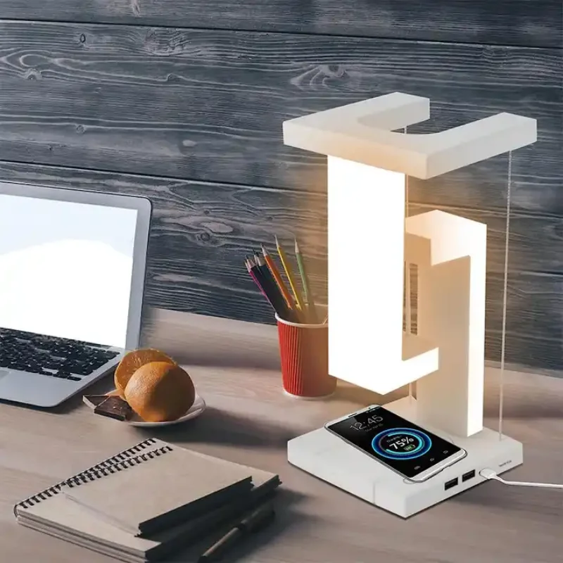 LED Suspended Anti-gravity Night Light with 10W WirelessCharger，Bedroom ...