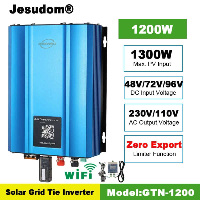 WI-FI MPPT Solar Grid Tie Converter 1200W 48V 72V 96V to AC110V AC220V ...