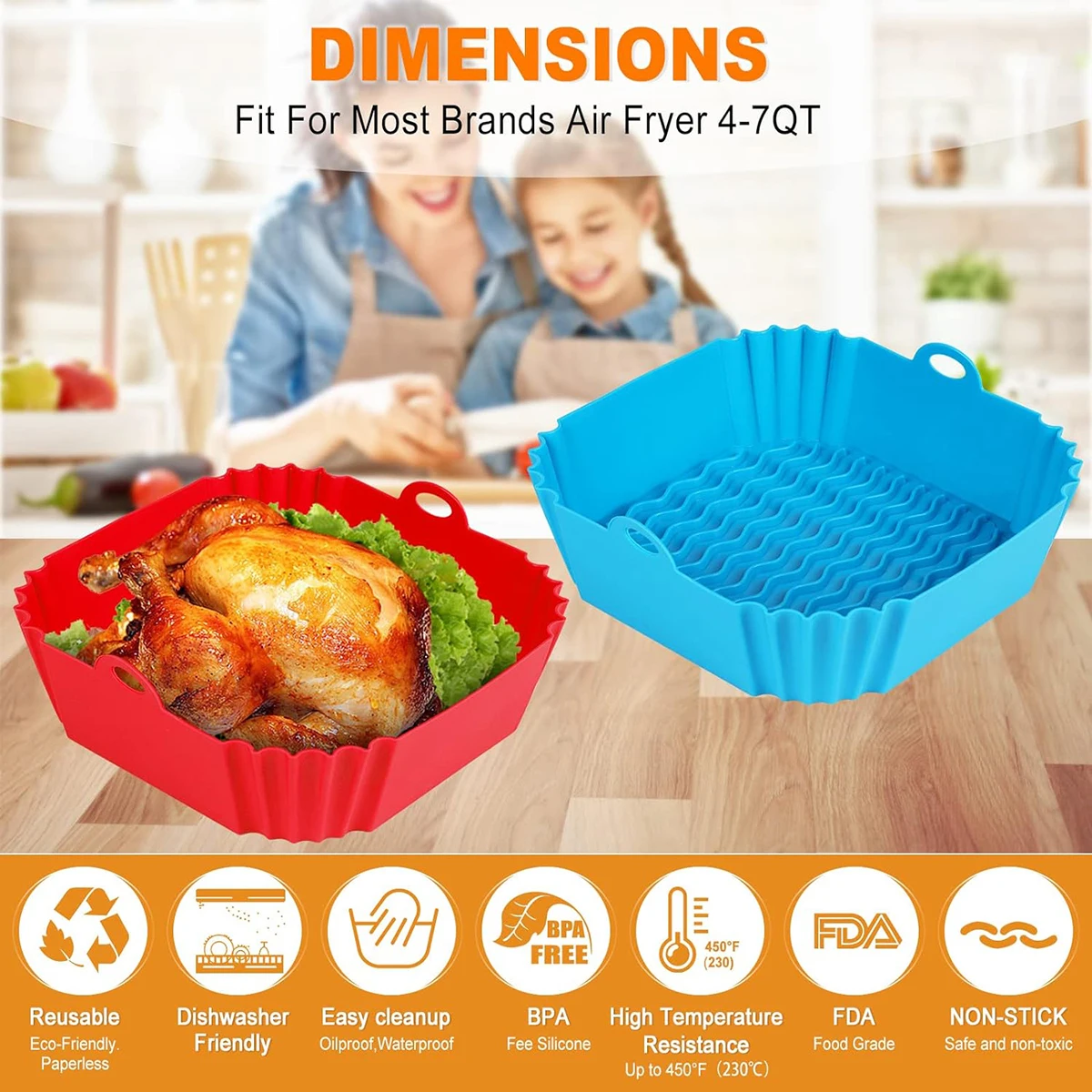 Reusable Silicone Air Fryer Liners – Chef Choice Depot