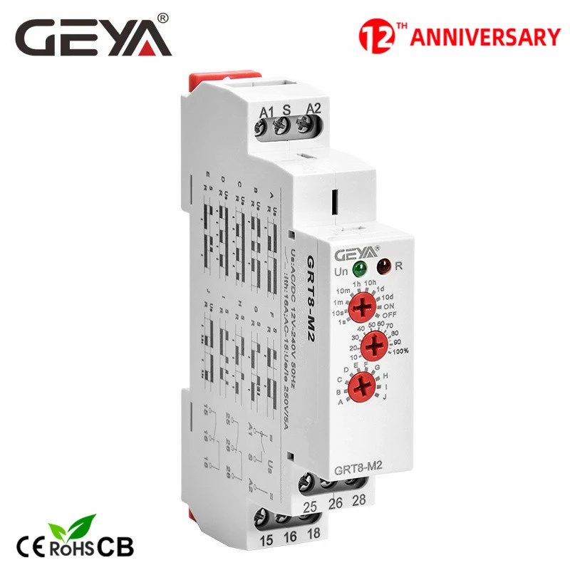Free Shipping GEYA GRT8 M 16A Multifunction Timer Relay with 10 ...