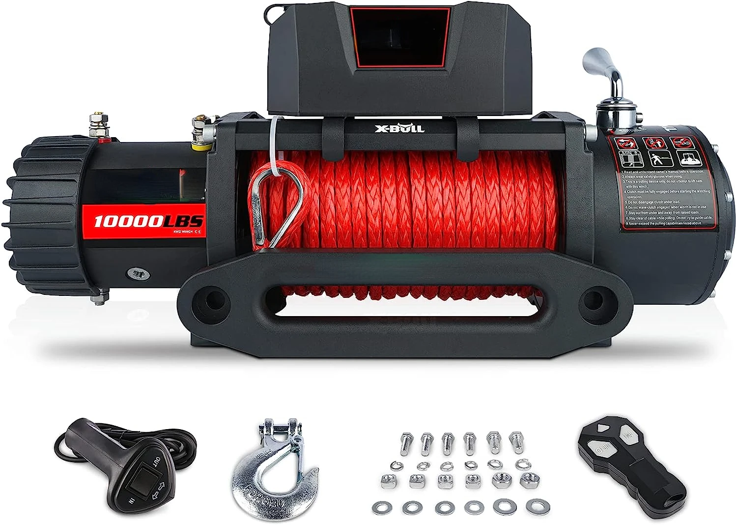 10000-lb-Load-Capacity-Winch-Kit-12V-Synthetic-Rope-Waterproof-Winch ...