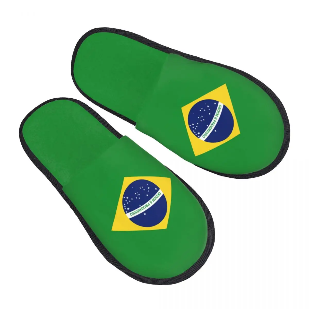 Indoor Slippers Brazil Flag Plush Slipper Autumn Winter Shoes House ...