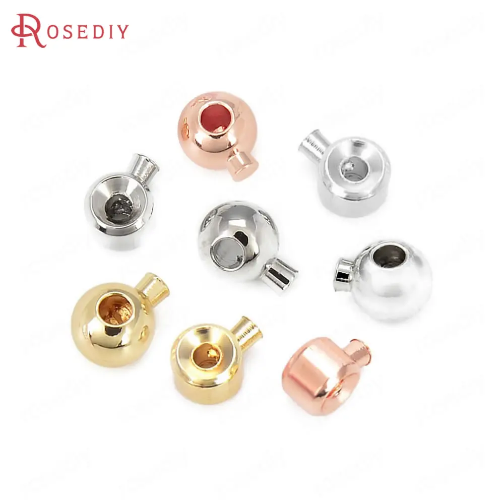 20PCS-2-5x3-2MM-3-3MM-24K-Gold-Color-Brass-Clip-Station-Clasps-Ball ...