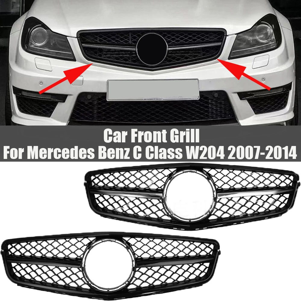 Car Front Bumper Grille Radiator Upper Mesh Grill For Mercedes C-Class ...