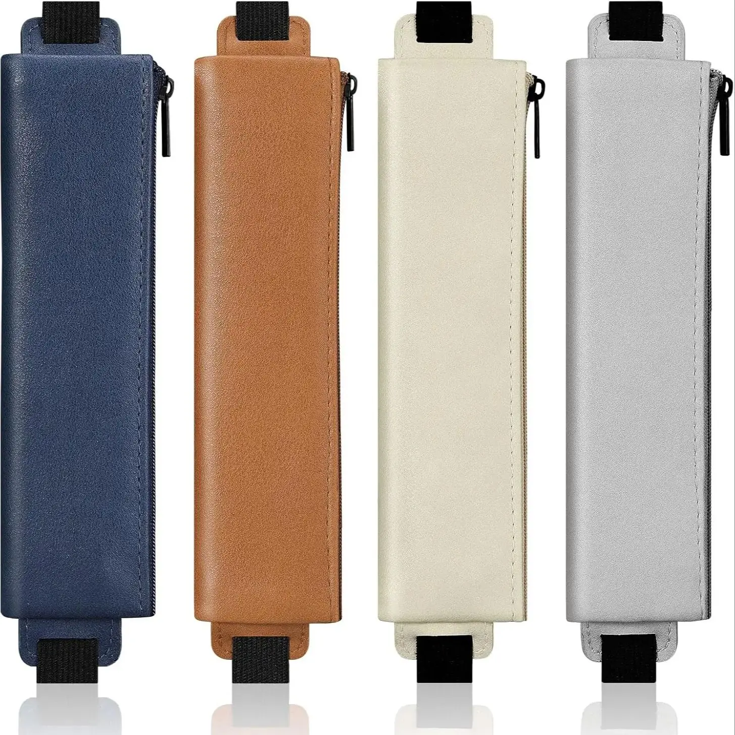 Elastic Pen Holder for Notebook, PU Leather Pencil Case with Adjustable ...