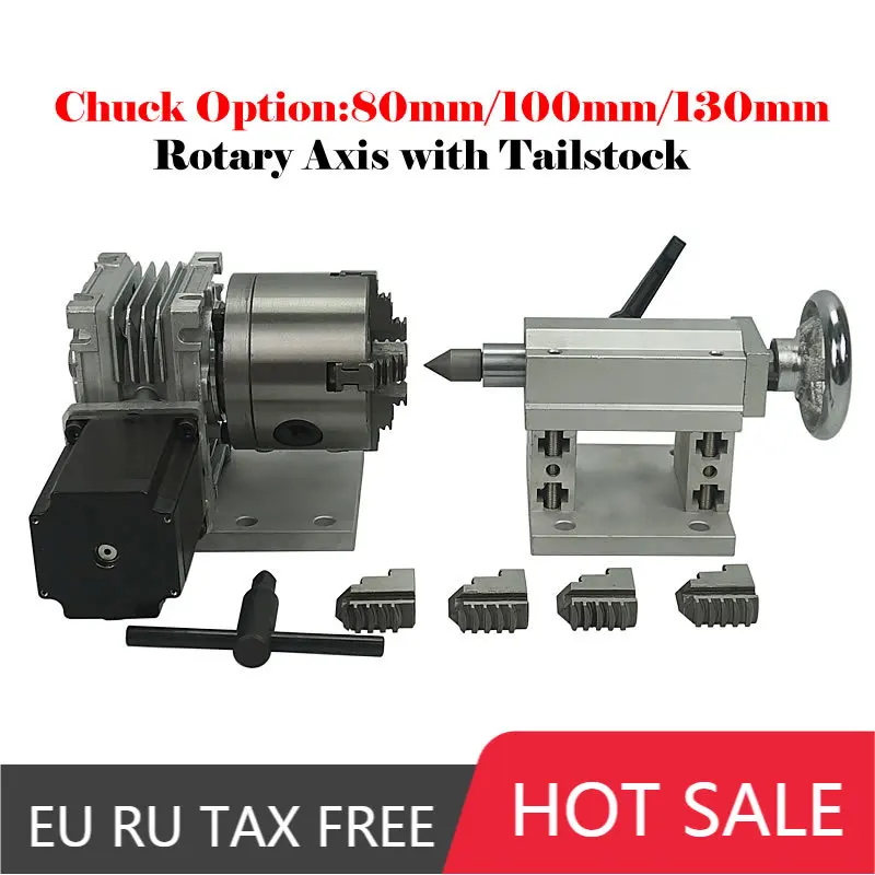DIY-CNC-4th-A-Rotary-Axis-80mm-100mm-130mm-Chuck-Tailstock-CNC-Dividing ...