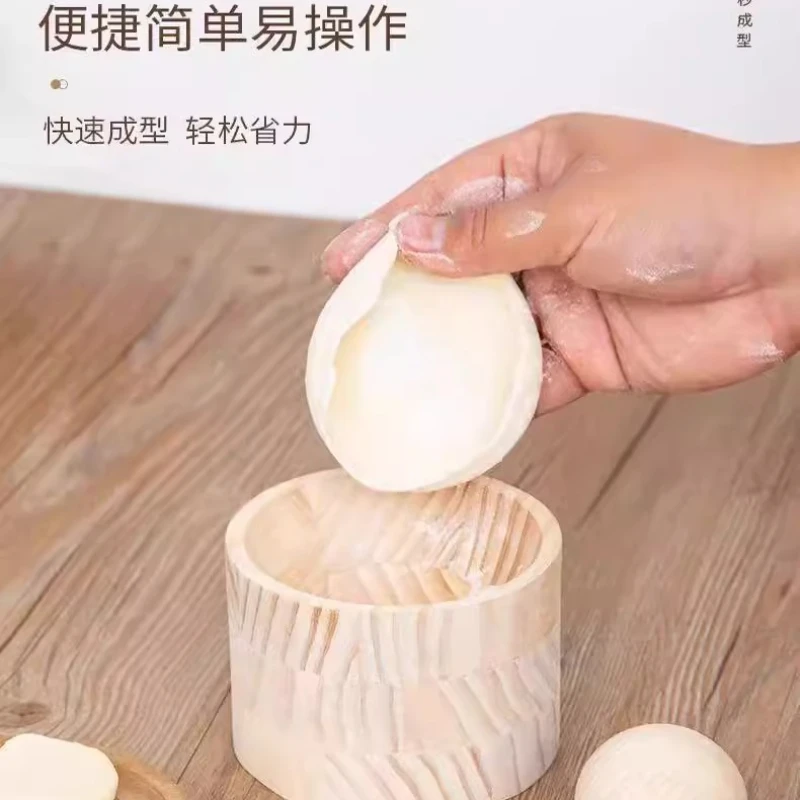 Wooden round rolling dumpling skin artifact, handmade dumpling dough ...