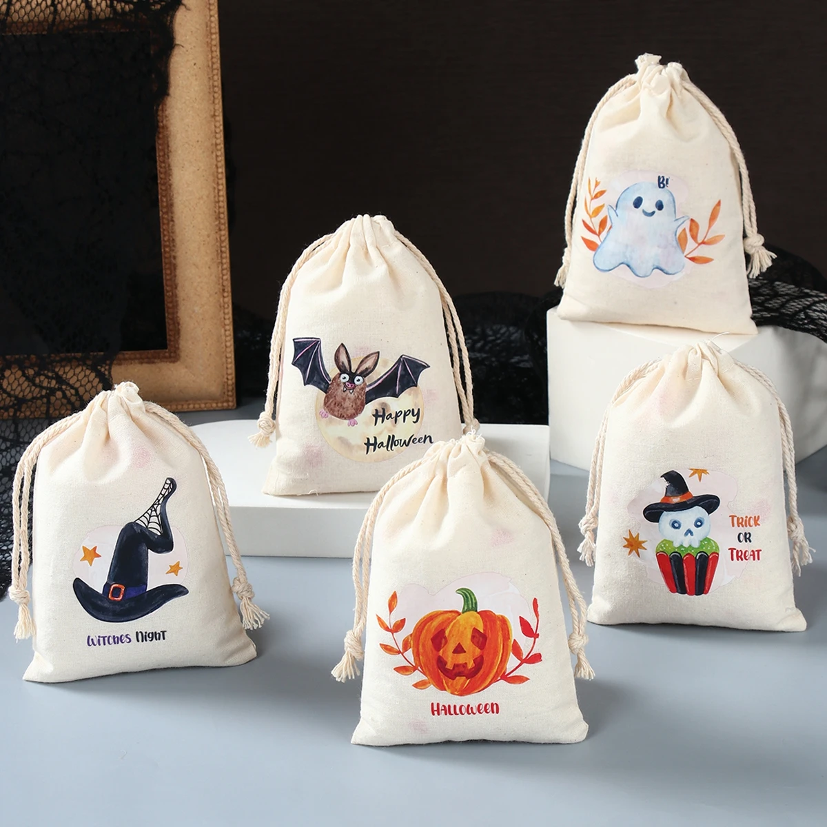 6pcs-Halloween-Drawstring-Bag-Goodies-Packing-Bag-Party-Halloween-Mixed ...