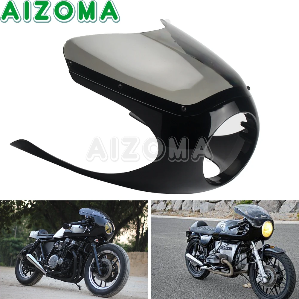 6-1-4-Headlight-Half-Fairing-Cafe-Racer-Style-Cowl-Mask-Windshield-For ...