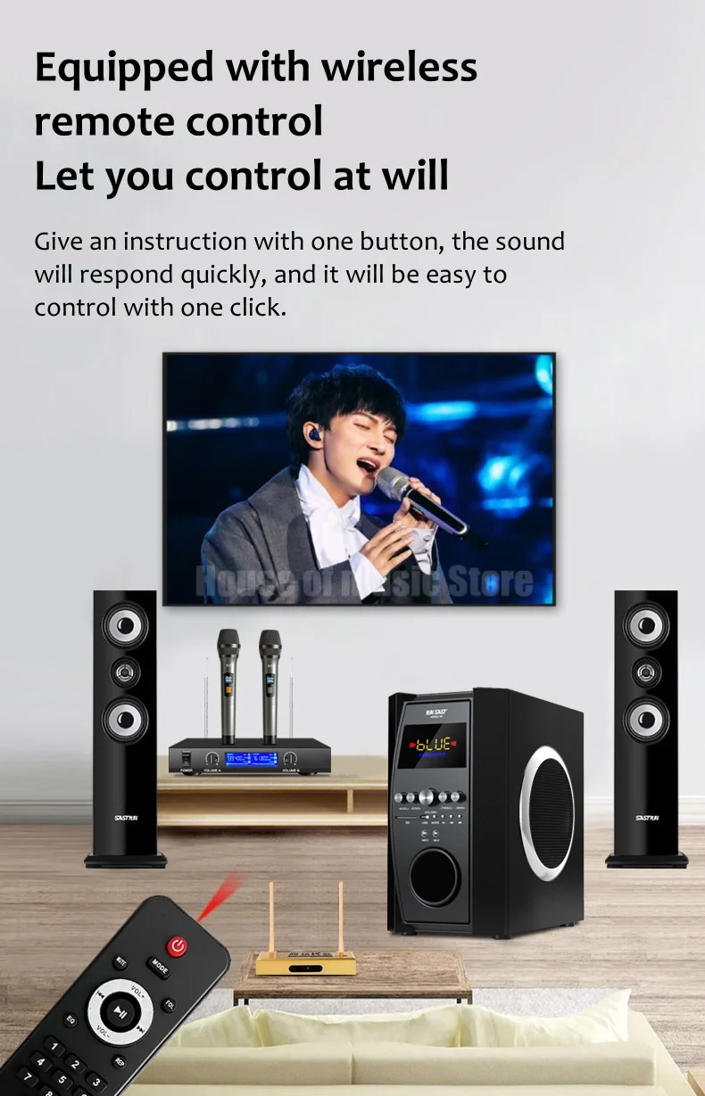 Desktop Multimedia Subwoofer Television Computer Active Sound 90W Big ...