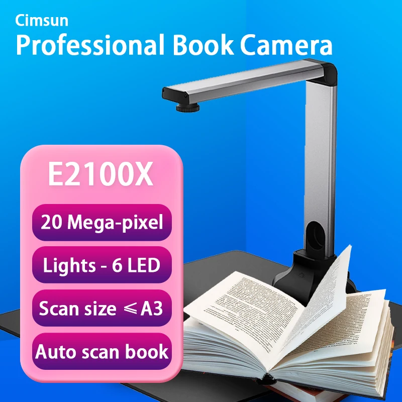 Book-Document-Camera-Scanner-E2100X-Pro-20MP-HD-Tamanho-da-Base-Suave ...