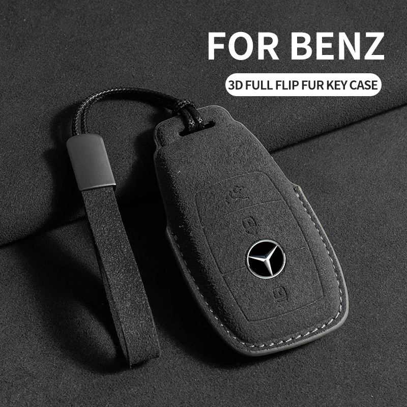 Suede Leather Car Key Case for Mercedes Benz E Class W213 W205 E200 ...