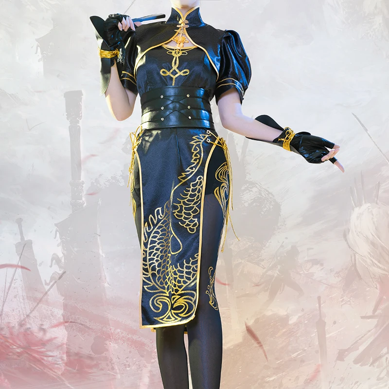 게임 Naraka: Bladepoint Cosplay Ning Hongye 제복 여자 섹시한 Cheongsam 복장 중국 ...