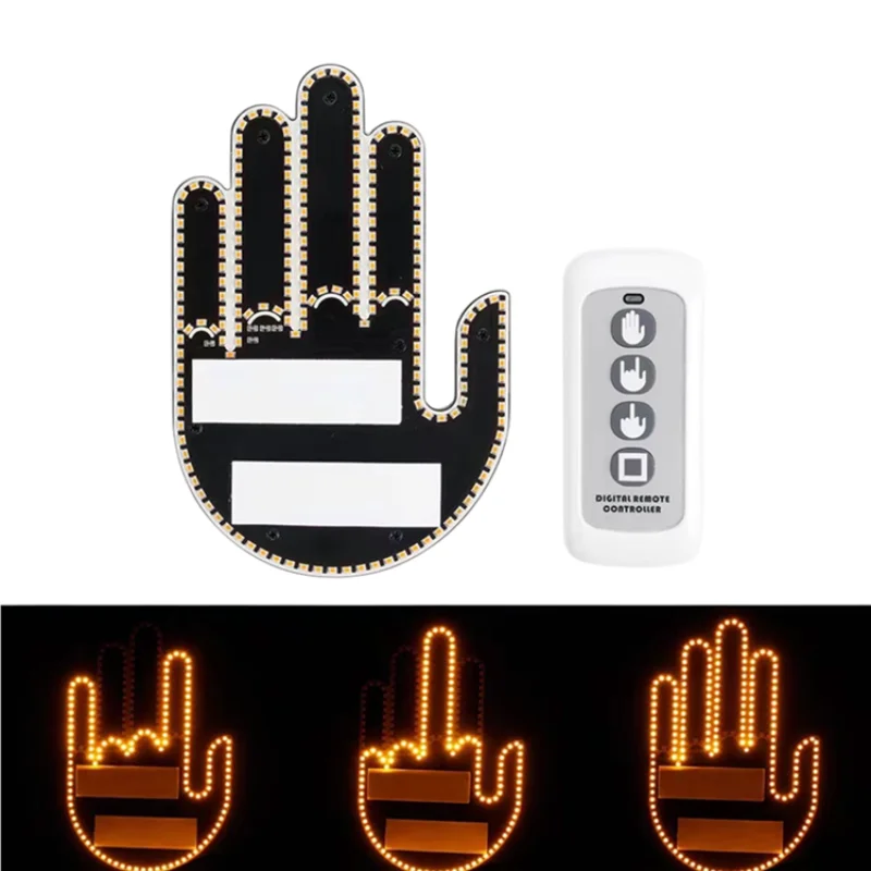 Funny-Car-Finger-Light-with-Remote-Road-Rage-Signs-Middle-Finger ...