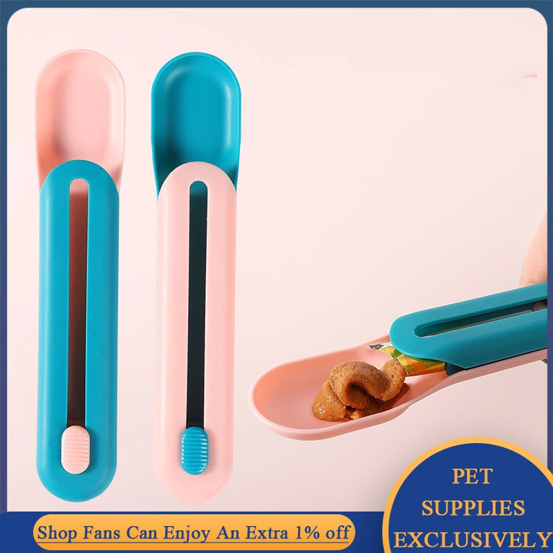 Pet-Feed-Spoon-Food-Scoop-Cat-Treat-Bars-Squeezer-Cereal-Dispenser ...