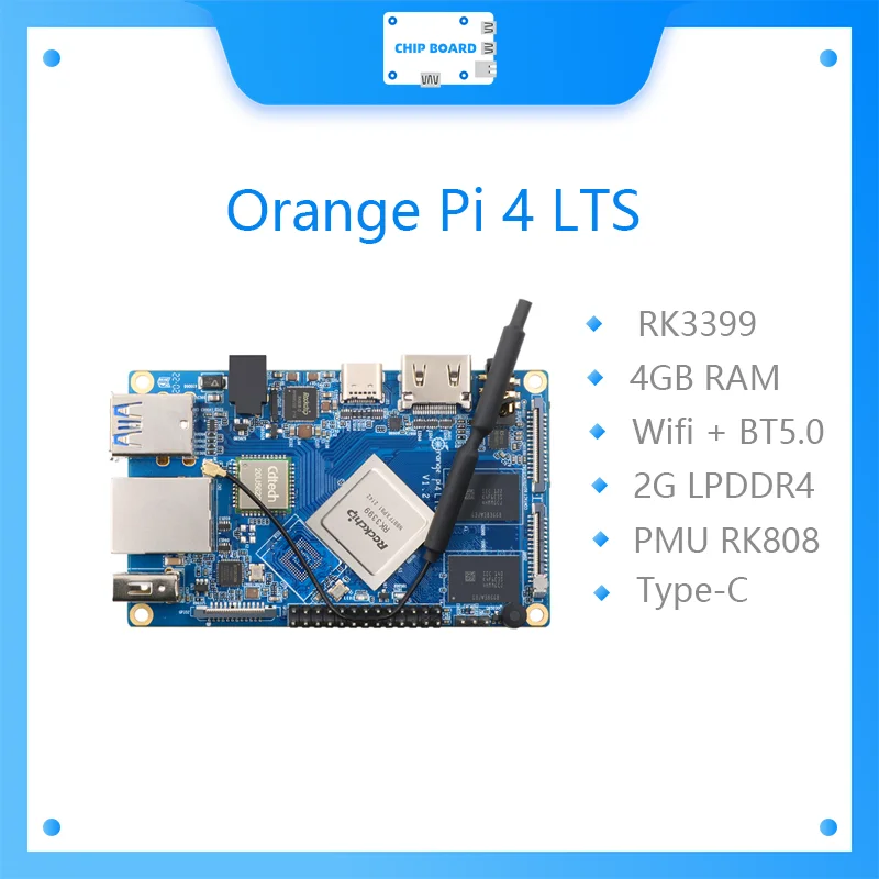 Orange Pi 4 LTS 4GB RAM Rockchip RK3399, 지원 Wifi + BT5.0, 기가비트 이더넷, Android,Ubuntu,Debian OS 실행 ...