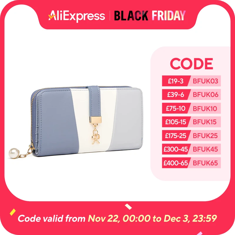 Miss-Lulu-Ladies-Tri-Color-Look-V-Long-Wallet-Clutch-PU-Leather-with ...