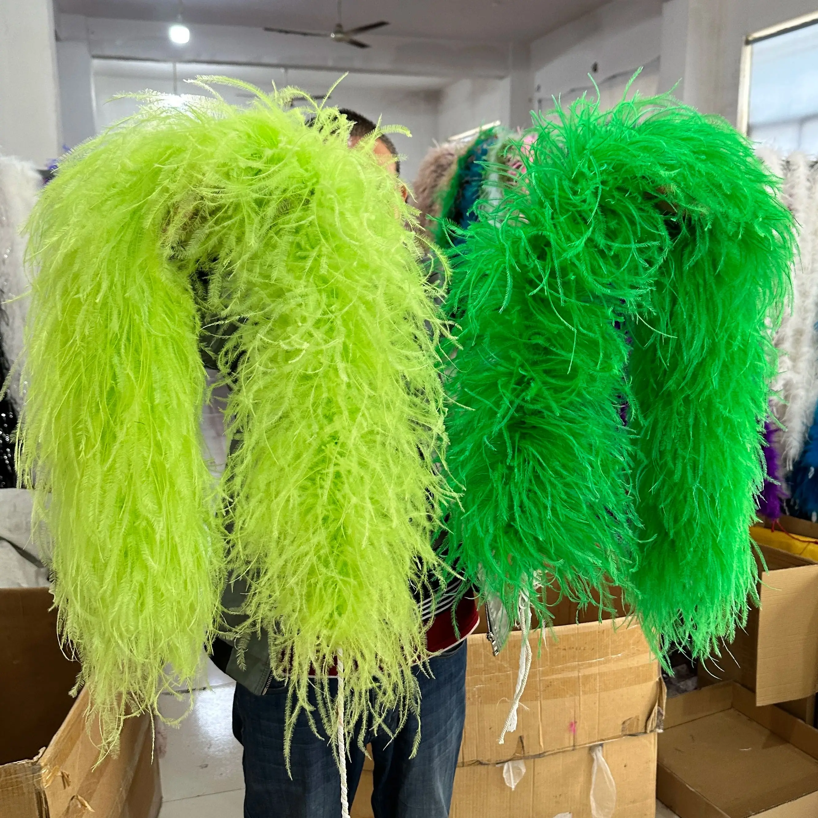 1 Meter 2-15 Ply Ostrich Feathers Boa Fluffy Ostrich Trim Plumas Scarf ...