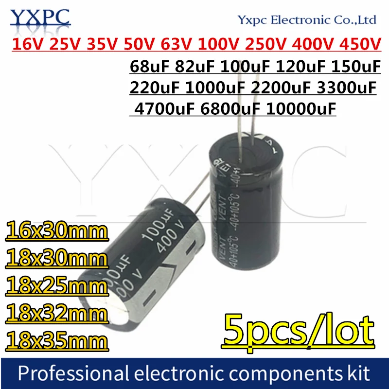 16V 25V 35V 50V 63V 100V 250V 400V 450V de alumínio capacitor ...