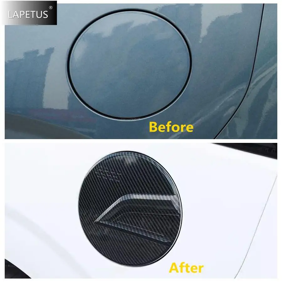 ABS Carbon Fiber Look Auto Fuel Tank Pad Gas Oil Cap Sticker Cover Trim ...