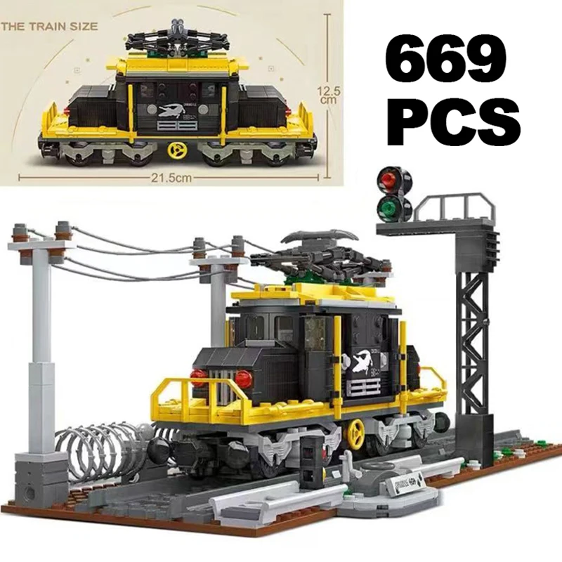 669PCS City Crocodile Locomotive Track Railway Building Blocks Steam ...