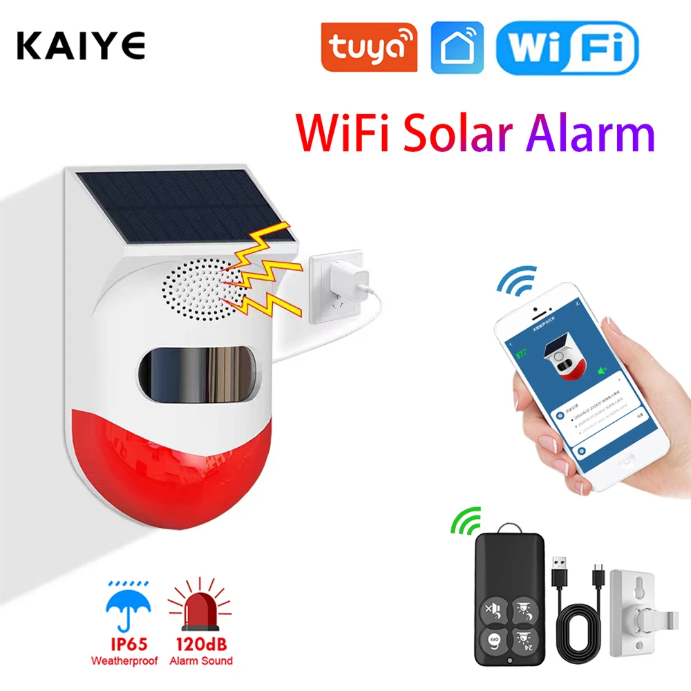 Tuya Smart WiFi Solar Outdoor PIR Alarm Infrared Motion Detector ...